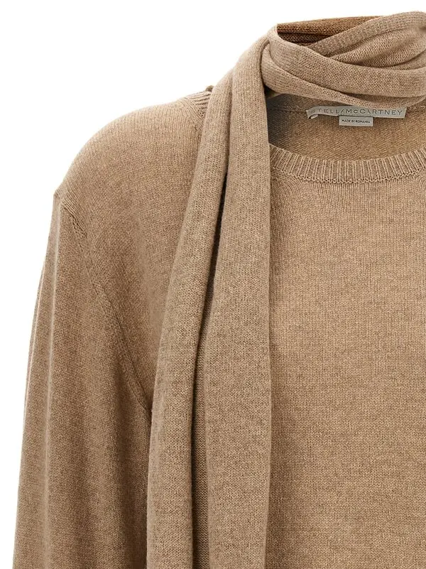Stella McCartney Sweater With Scarf Detail - Cream