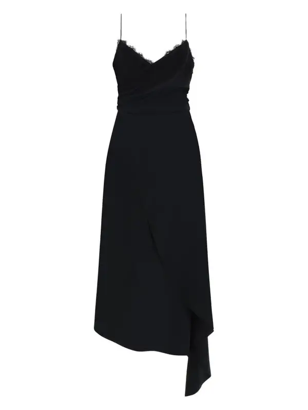 Moschino Midi Dress With Lace Detail - Black