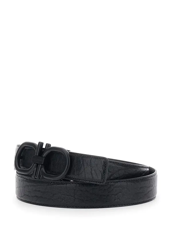 FERRAGAMO Belt With Gancini Buckle - Black