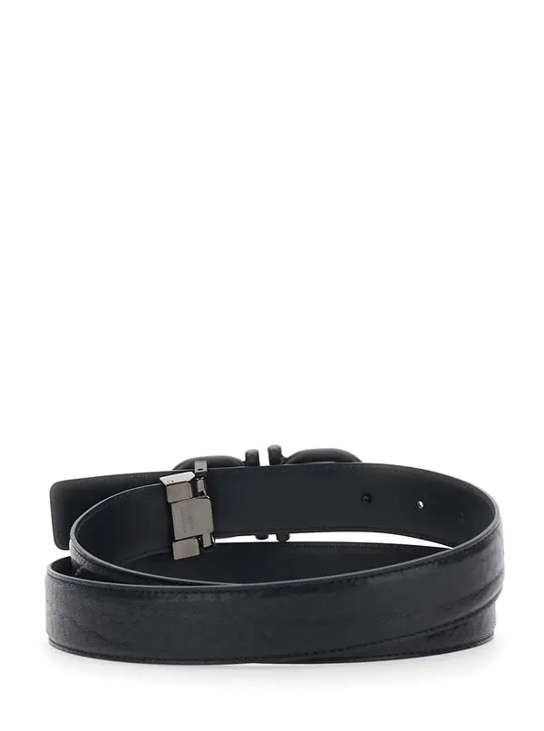 FERRAGAMO Belt With Gancini Buckle - Black