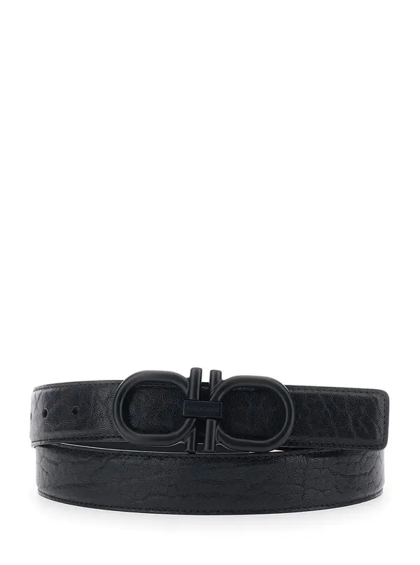 FERRAGAMO Belt With Gancini Buckle - Black