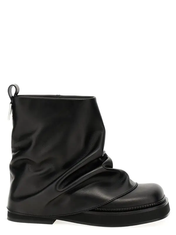 Attico Mini Robin Combat Ankle Boots - Black