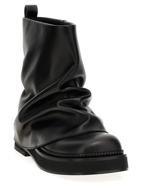 Attico Mini Robin Combat Ankle Boots - Black