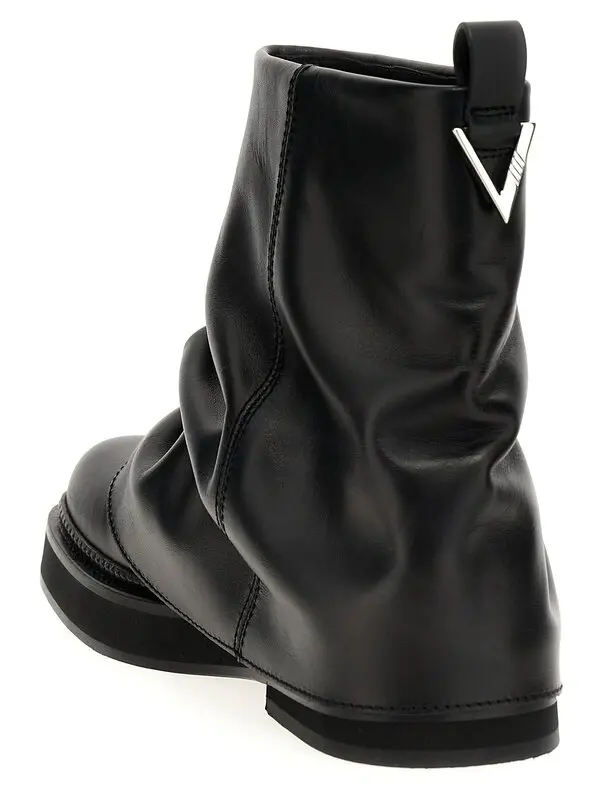 Attico Mini Robin Combat Ankle Boots - Black