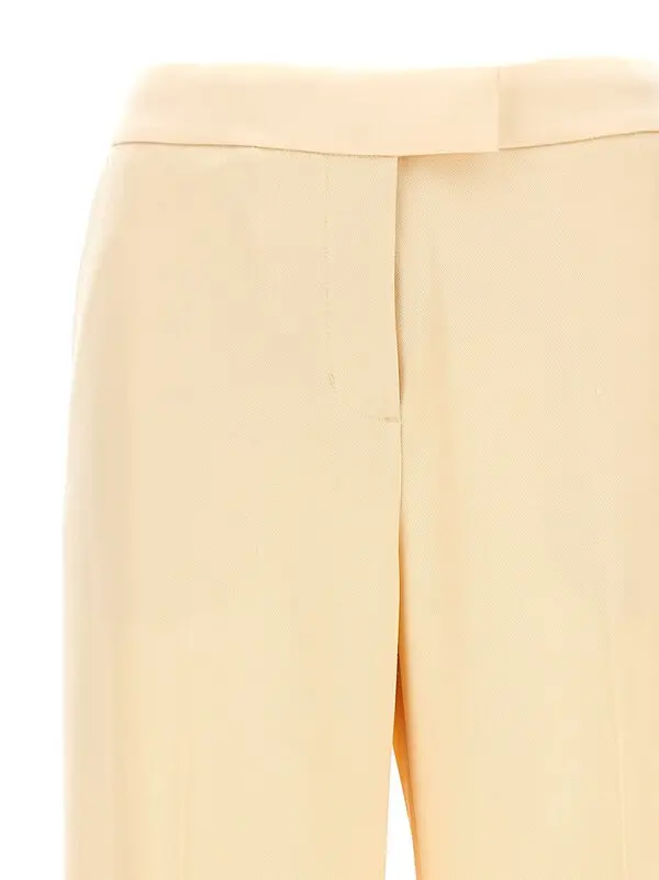 Zimmermann Illustration Straight Tux" Wool Blend Pants - Cream