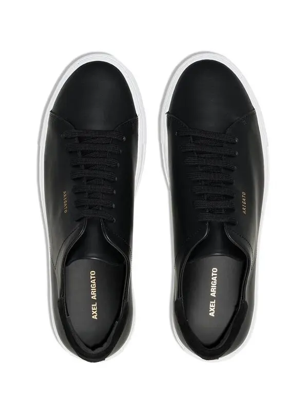 Axel Arigato Clean 90 Leather Low Top Sneakers With Side Logo Lettering - Multicolor