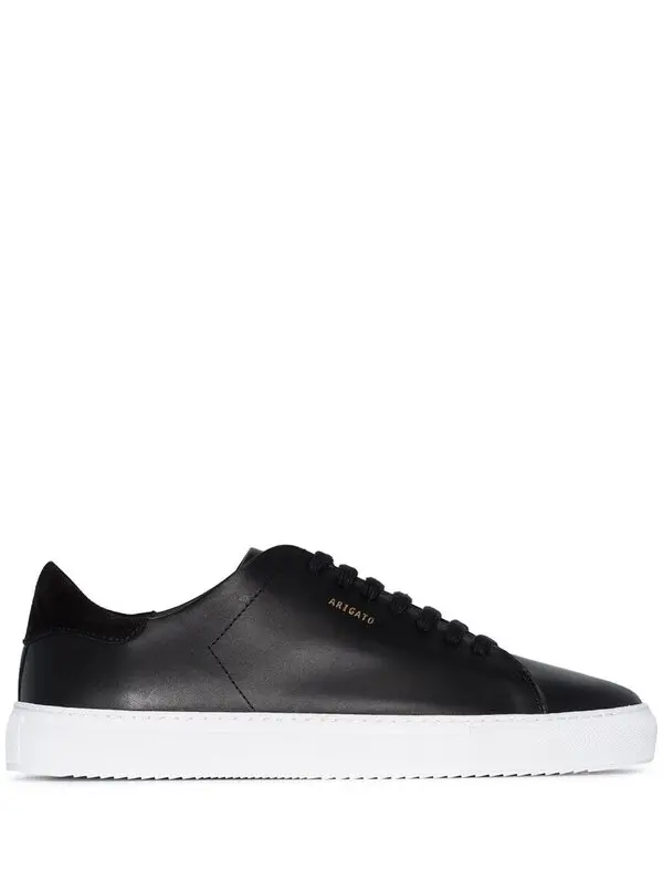Axel Arigato Clean 90 Leather Low Top Sneakers With Side Logo Lettering - Multicolor
