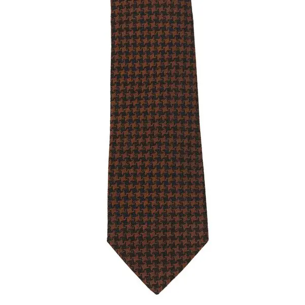 Tagliatore Houndstooth Pattern Neck Tie - Blue