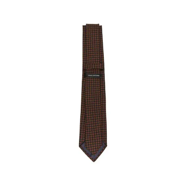Tagliatore Houndstooth Pattern Neck Tie - Blue