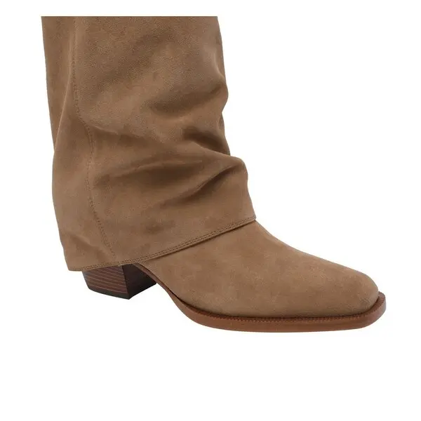 Fendi Suede Knee-high Boots With Embossed Logo