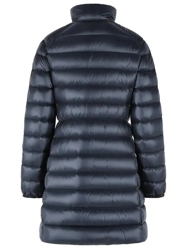 Moncler Long Navy Polyamide Down Jacket - Blue