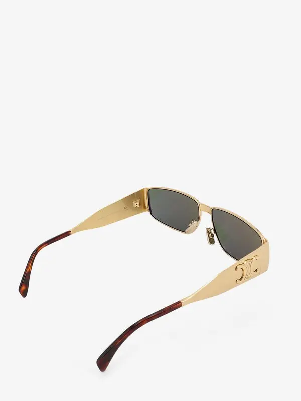 Celine Rectangular Metal Sunglasses With Triomphe Logo Detail