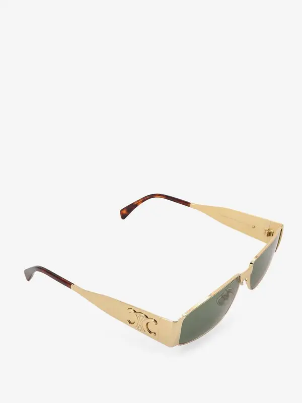 Celine Rectangular Metal Sunglasses With Triomphe Logo Detail