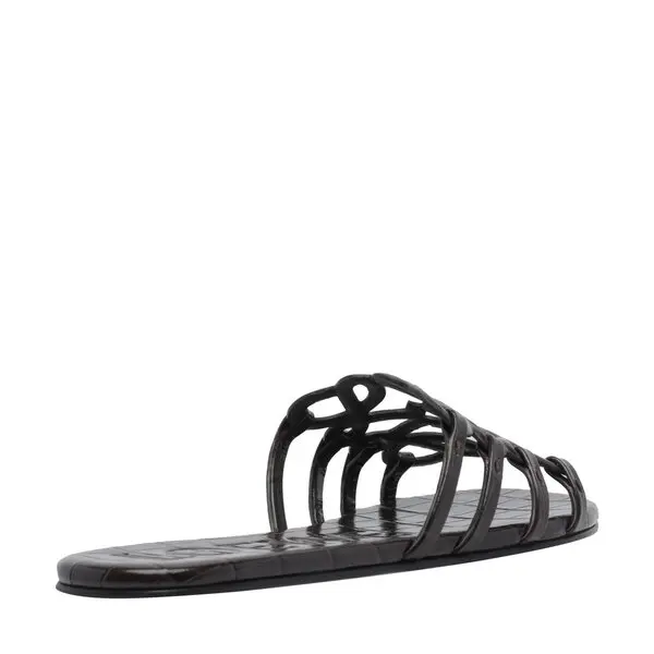 Loewe Petal Anagram Slides - Brown