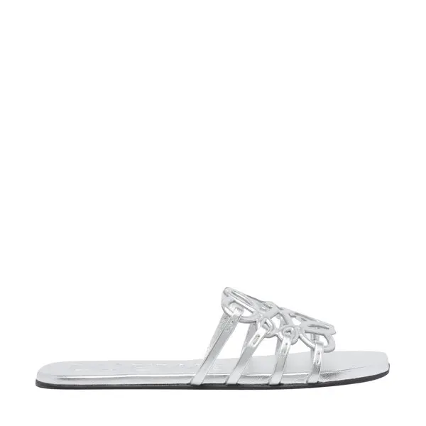Loewe Petal Anagram Slides - Silver