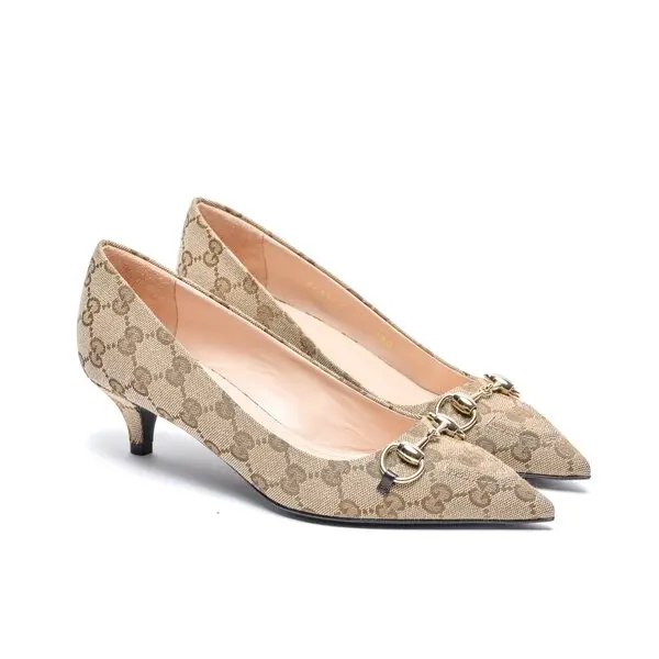 Gucci Horsebit Gg Decollete - Cream