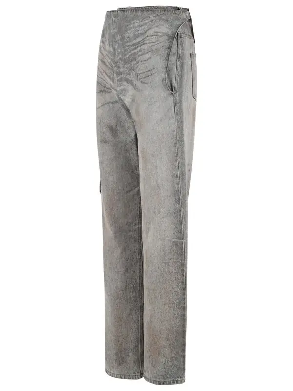 DIESEL® D-thalira Grey Cotton Blend Jeans - Gray