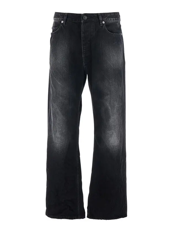Balenciaga Distressed Black Denim Jeans - Multicolor