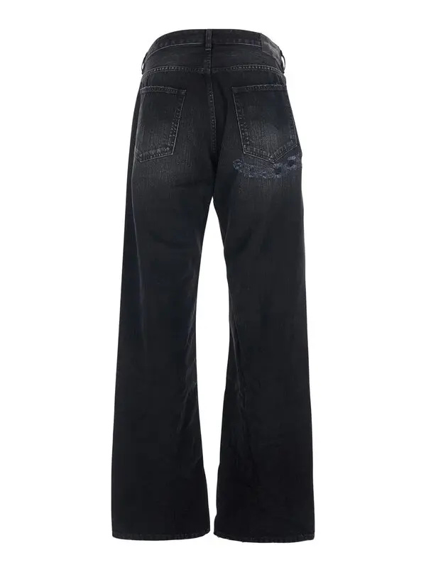 Balenciaga Distressed Black Denim Jeans - Multicolor
