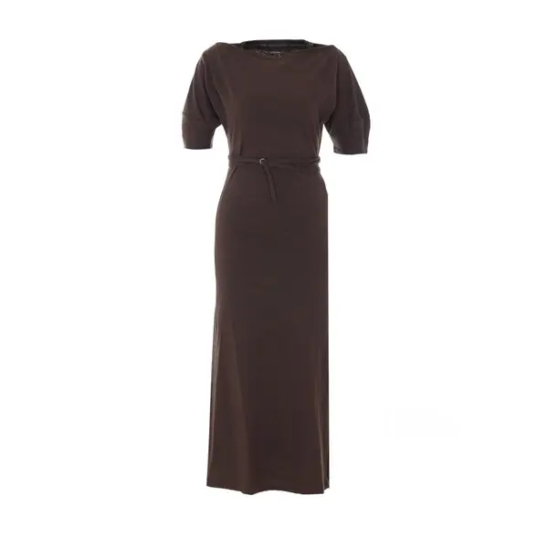 LEMAIRE Off-shoulder Belted Pencil Dress - Brown