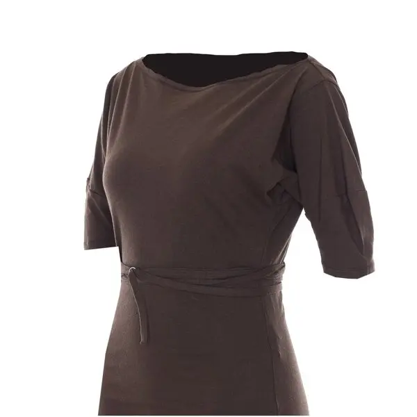 LEMAIRE Off-shoulder Belted Pencil Dress - Brown