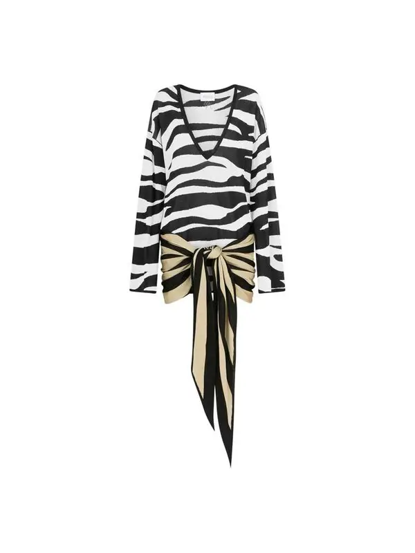 Attico Zebra Jacquard Mini Dress - Multicolor