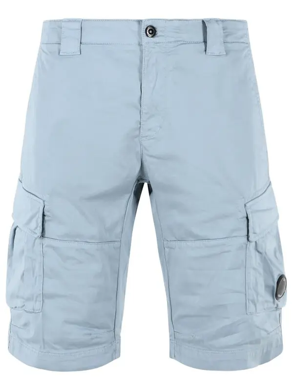C.P. COMPANY Light Cotton Cargo Shorts - Blue