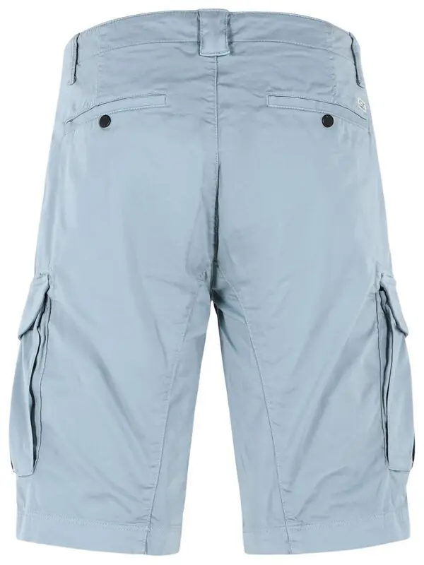 C.P. COMPANY Light Cotton Cargo Shorts - Blue