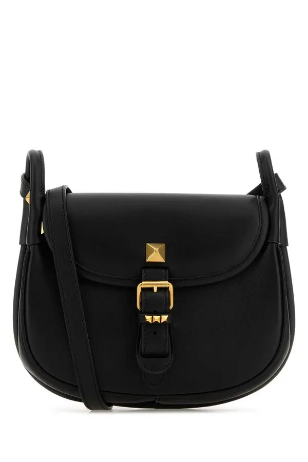 Valentino Garavani Leather Crossbody Bag With Stud Embellishments - Black