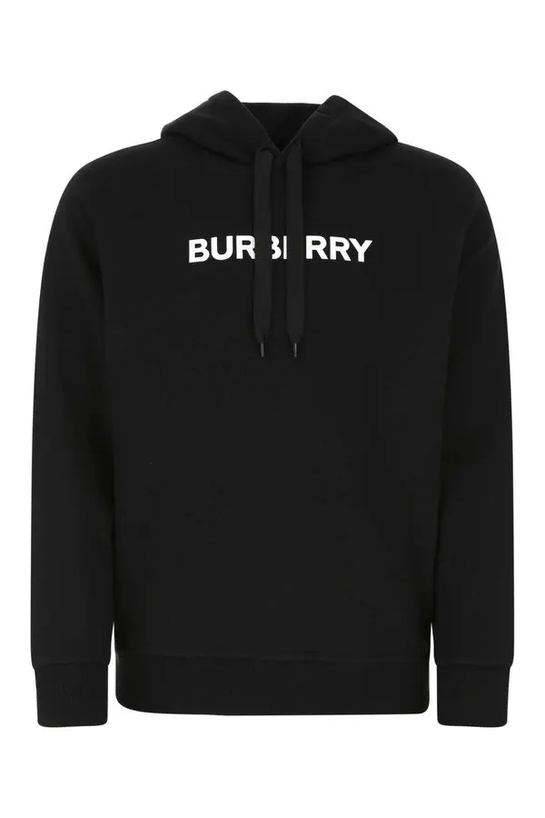 Burberry Cotton Logo Hoodie - Black