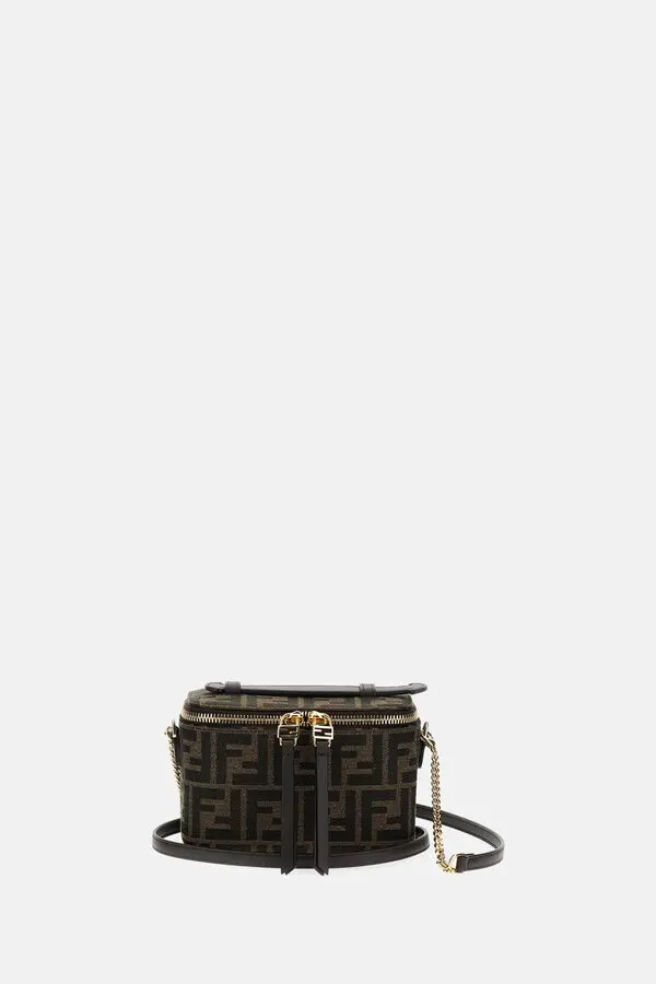 Fendi Ff Jacquard Vanity Case With Chain Strap