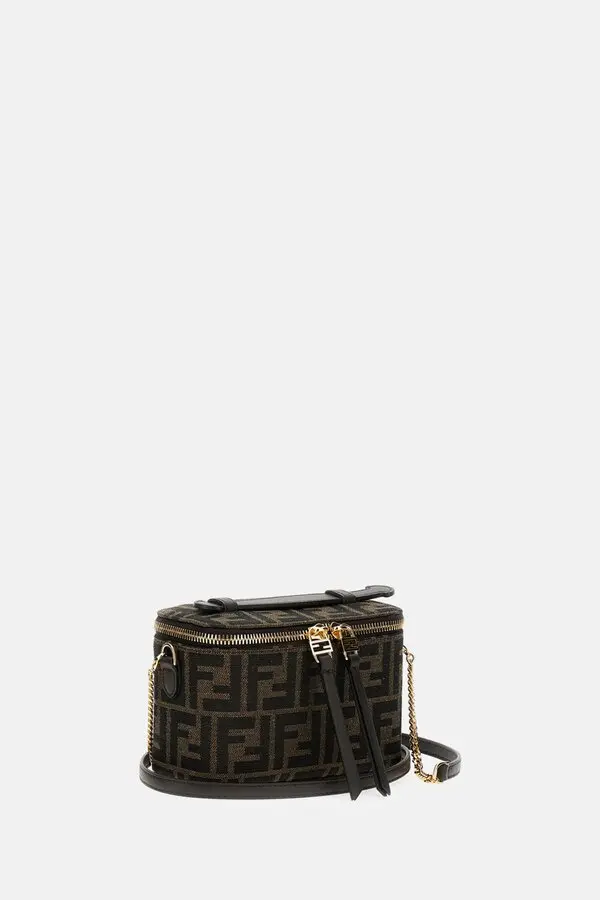 Fendi Ff Jacquard Vanity Case With Chain Strap