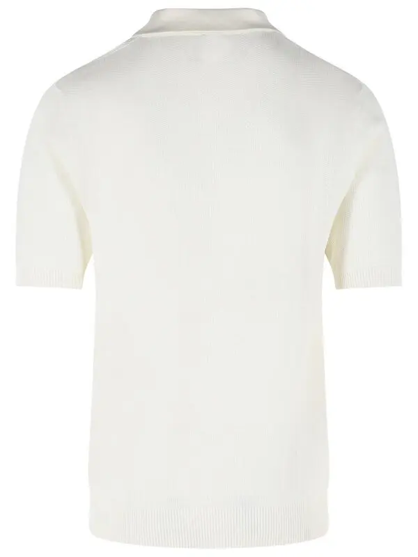 Eleventy Ivory Cotton Polo Shirt