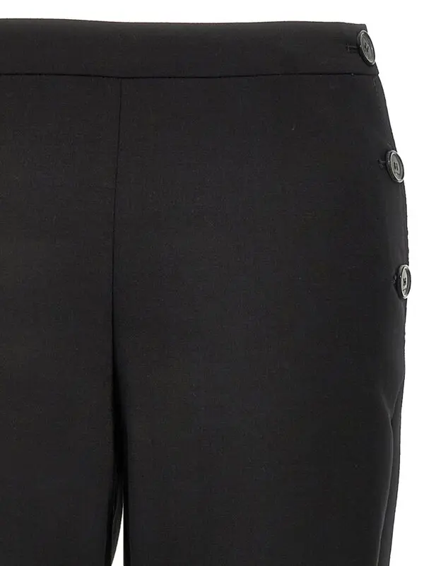 COURREGES Oblique Tailored Wool Blend Bootcut Pants - Black