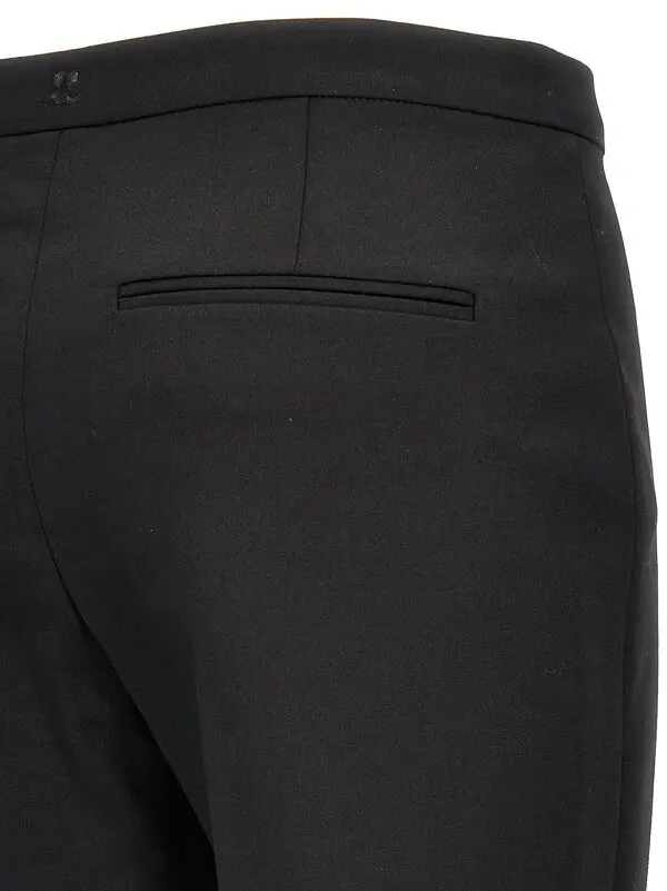COURREGES Oblique Tailored Wool Blend Bootcut Pants - Black
