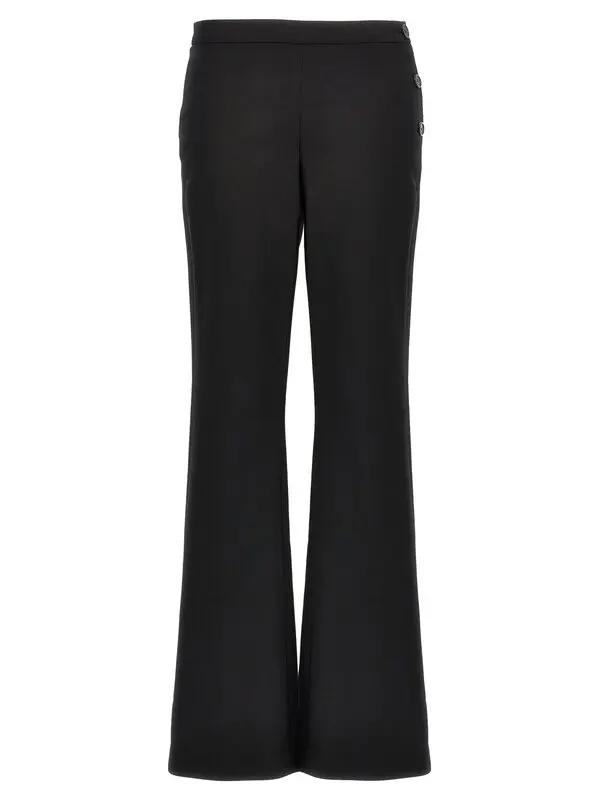 COURREGES Oblique Tailored Wool Blend Bootcut Pants - Black