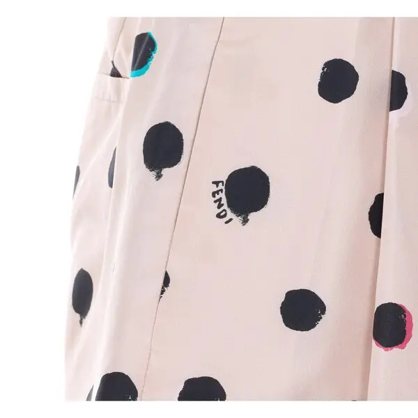 Fendi Silk Polka Dot Print High-waist Shorts - White