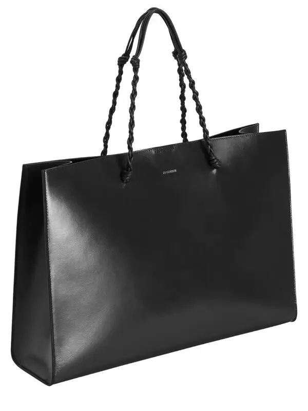 JIL SANDER Leather Tote Bag - Black