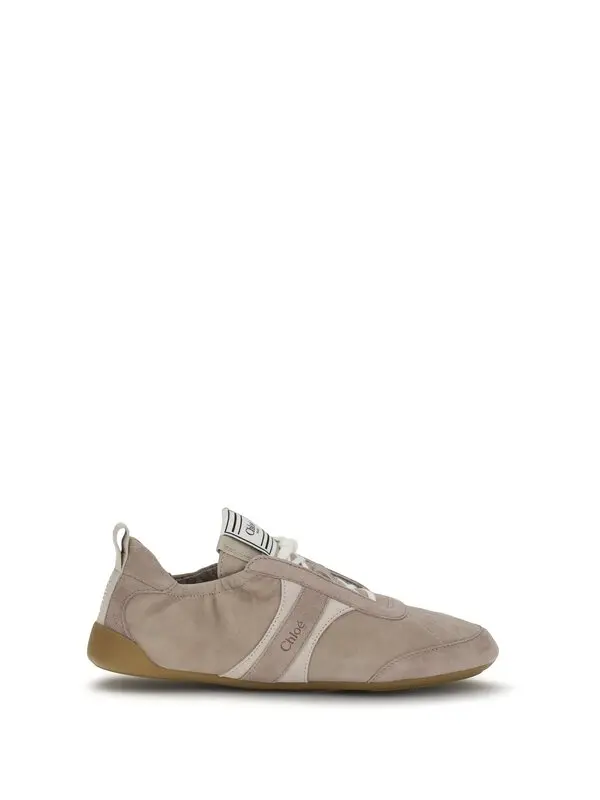 Chloé Kick Suede Sneakers - Cream