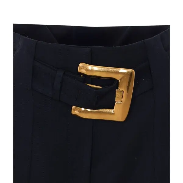 Balmain Grain De Poudre Belted High-waist Hotpants - Black