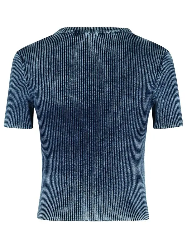 DIESEL® Oval D" Logo Ribbed T-shirt - Blue