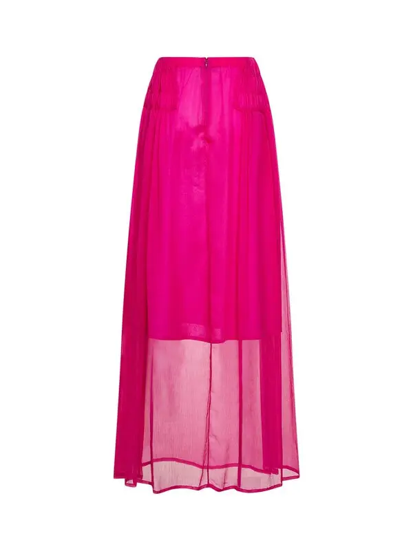 Dries Van Noten Silk Muslin Long Ruffled Skirt - Multicolor