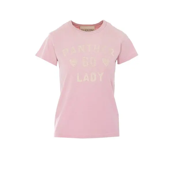 Valentino Garavani Panther Lady & Chez Print T-shirt - Pink
