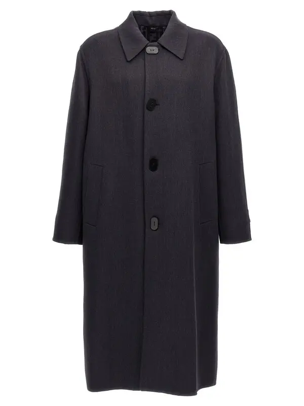 Fendi Double Wool Coat - Blue