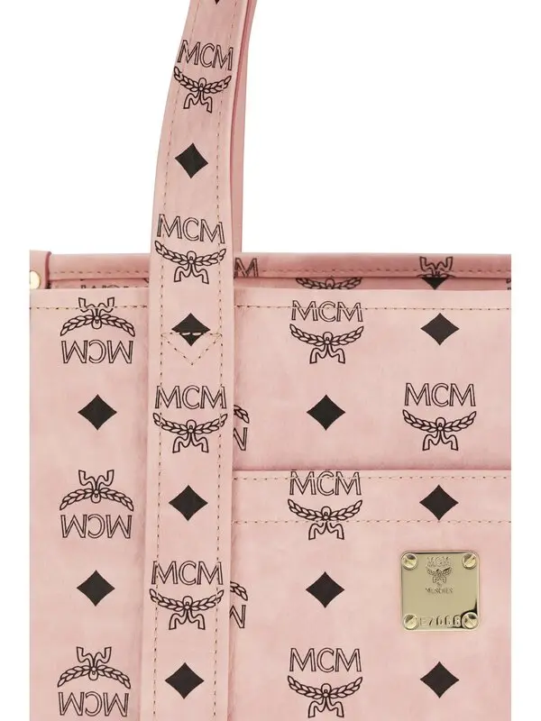 Mcm Aren Visetos Tote Bag With Gold Tone Details