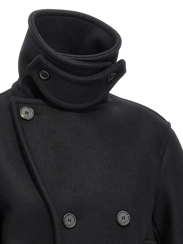 Saint Laurent Oversized Double-breasted Wool Caban Coat