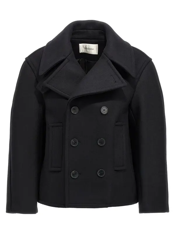 Saint Laurent Oversized Double-breasted Wool Caban Coat - Black