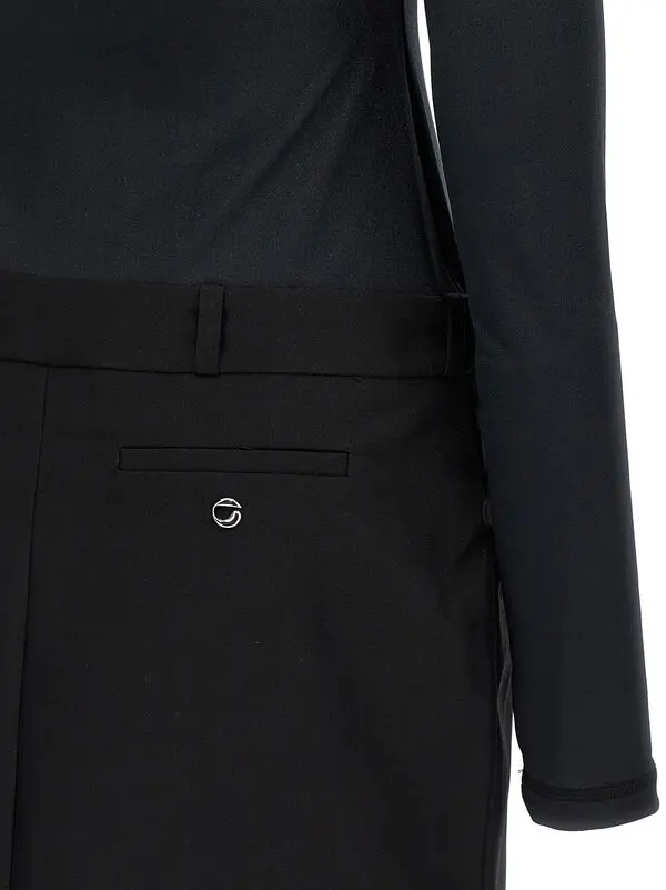 Coperni Hybrid High Neck Long Sleeve Dress With Trompe L'oeil Skirt