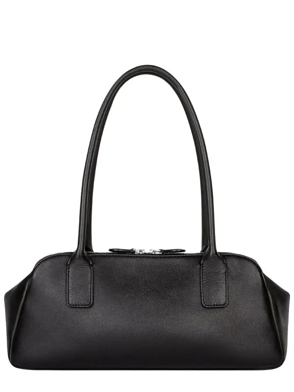 COURREGES Calf Leather Bag With Top Handles - Black
