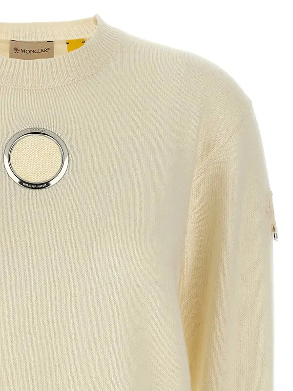 Moncler X Willow Smith Wool Cashmere Sweater With Metal Eyelet Detail